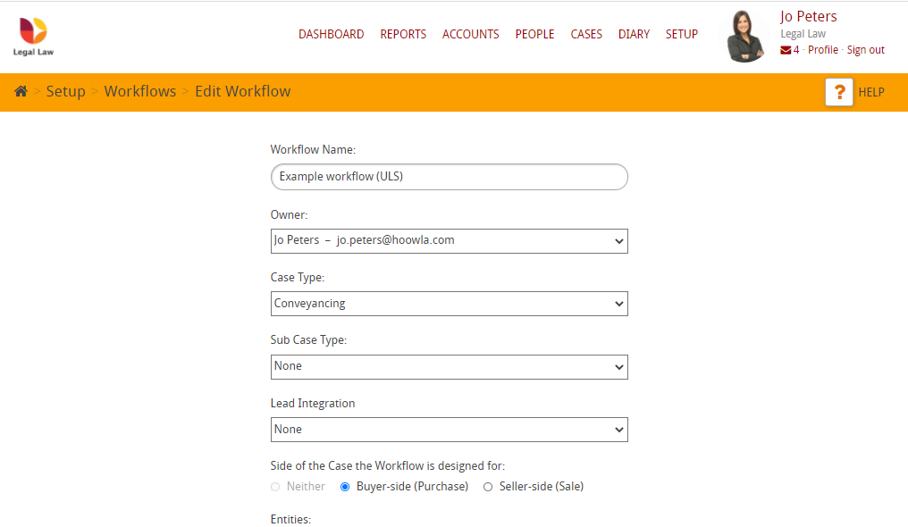 How to set the lead integration on a workflow
