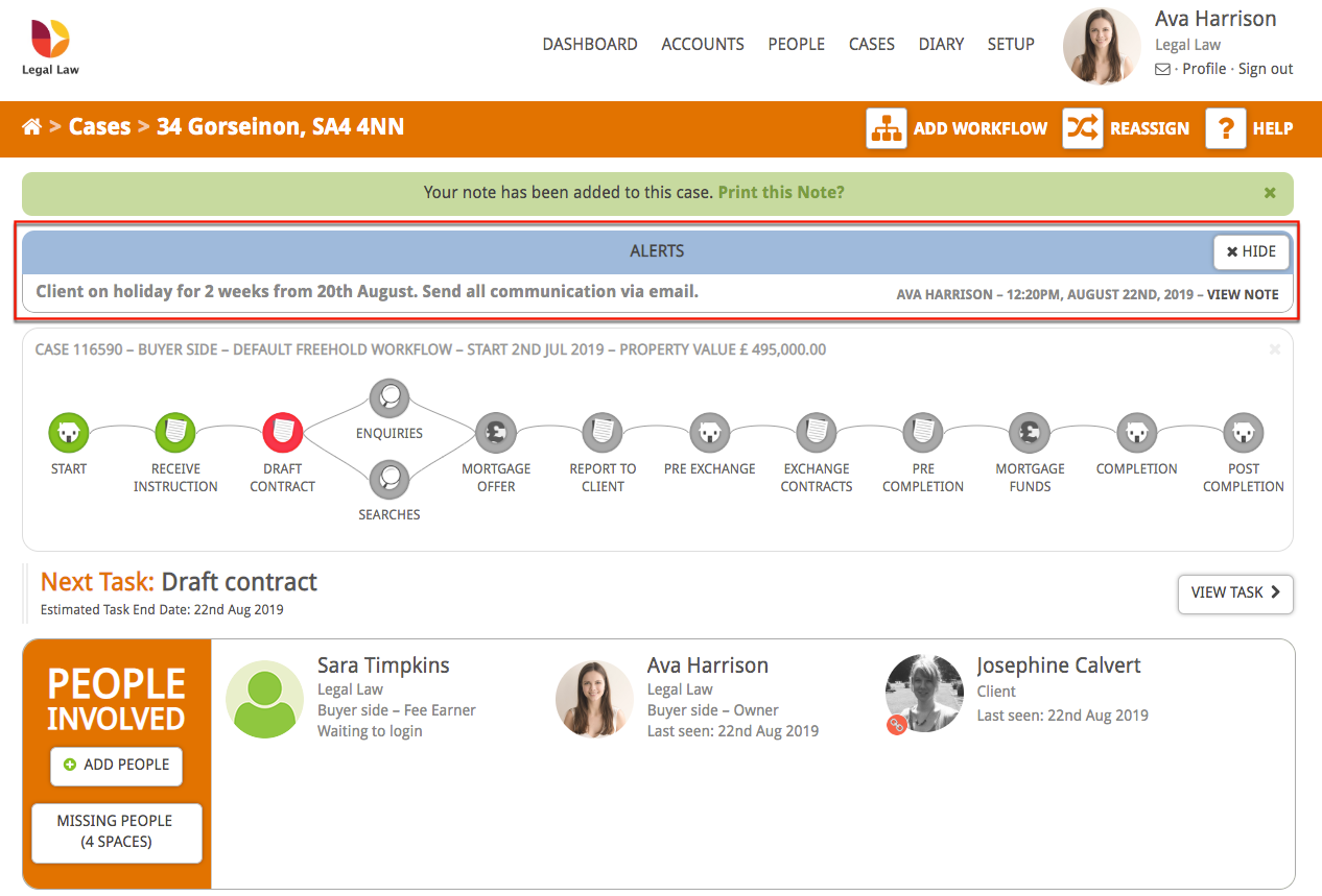 Add a Note to a Case – Hoowla User Guides