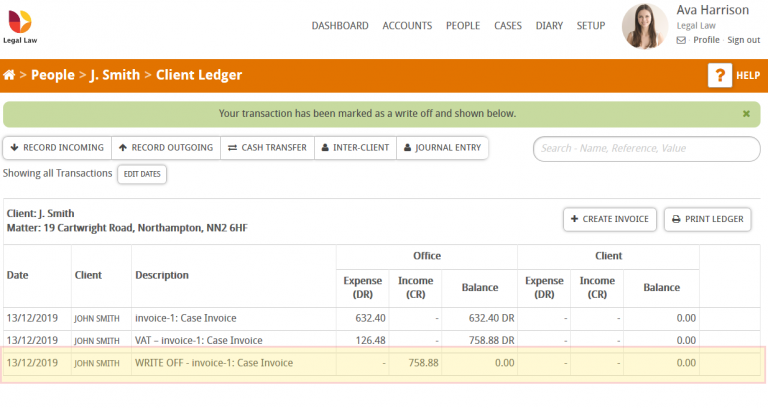 How to Write Off an Invoice – Hoowla User Guides