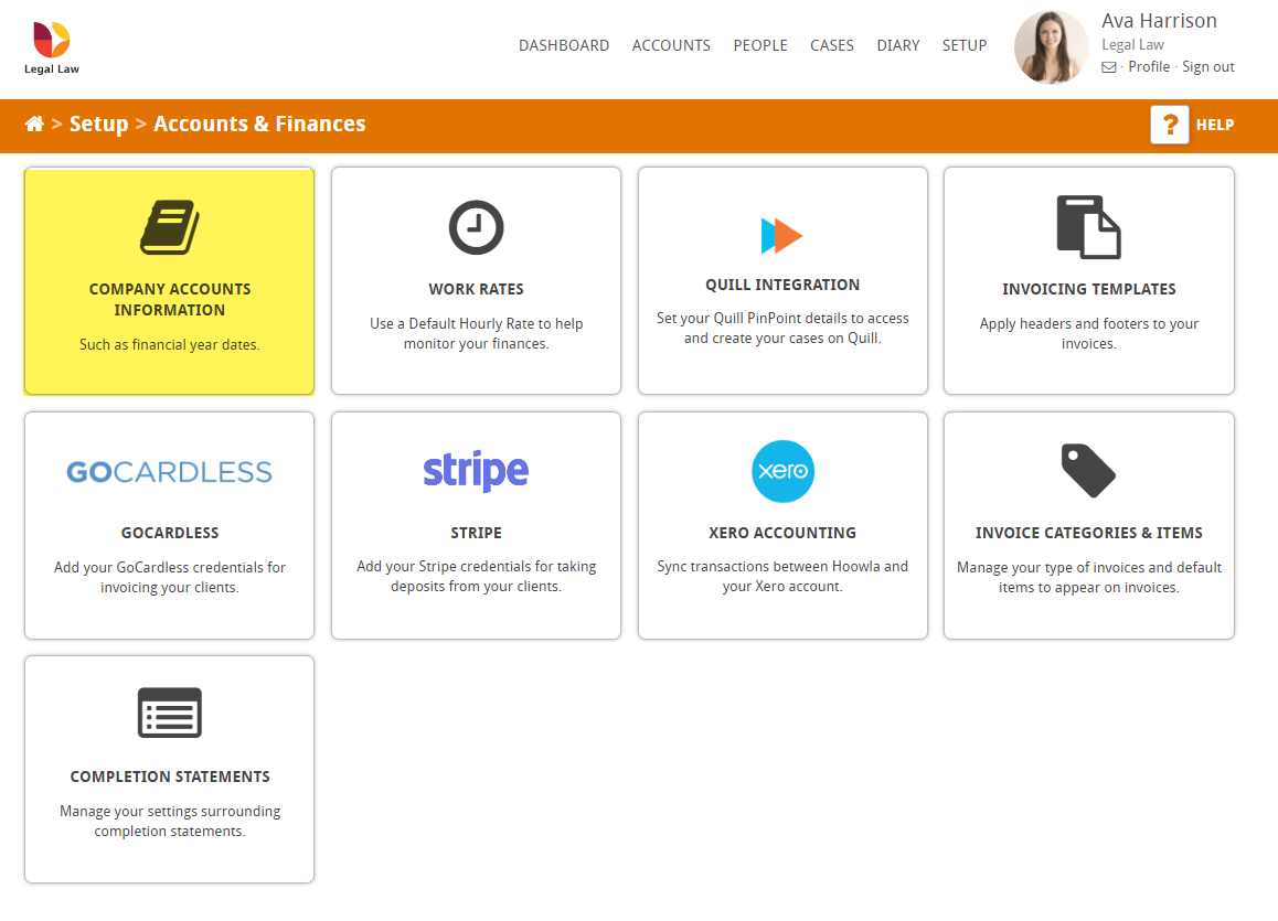 Adding your Company Accounts Information - Hoowla User Guides