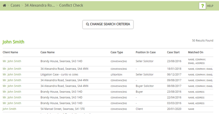 How to Perform a Conflict Check – Hoowla User Guides