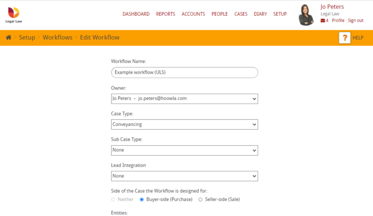 How to set the lead integration on a workflow