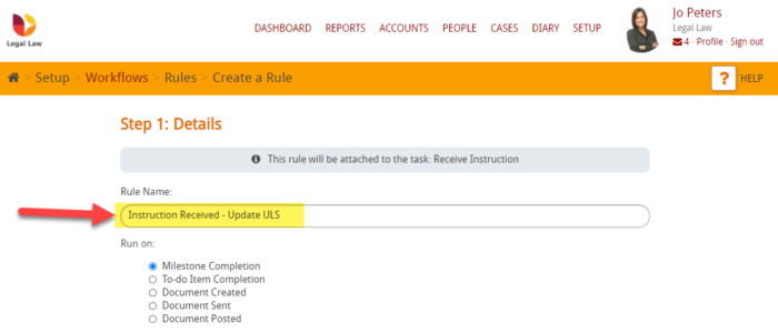 How to create an Update ULS rule